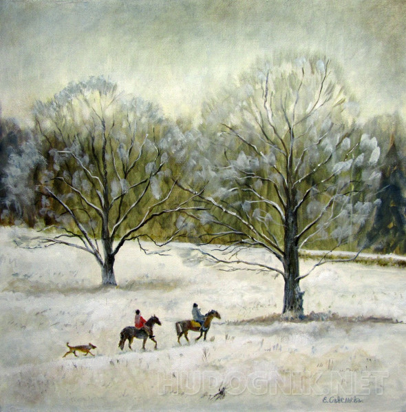 Картина Прогулка Размеры 50x50 Год 2016 Цена 30000 рублей Художник Савельева Елена