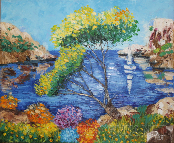 Картина Морской пейзаж Размеры 70x50 Цена 6000 рублей Художник Конюхова Вера