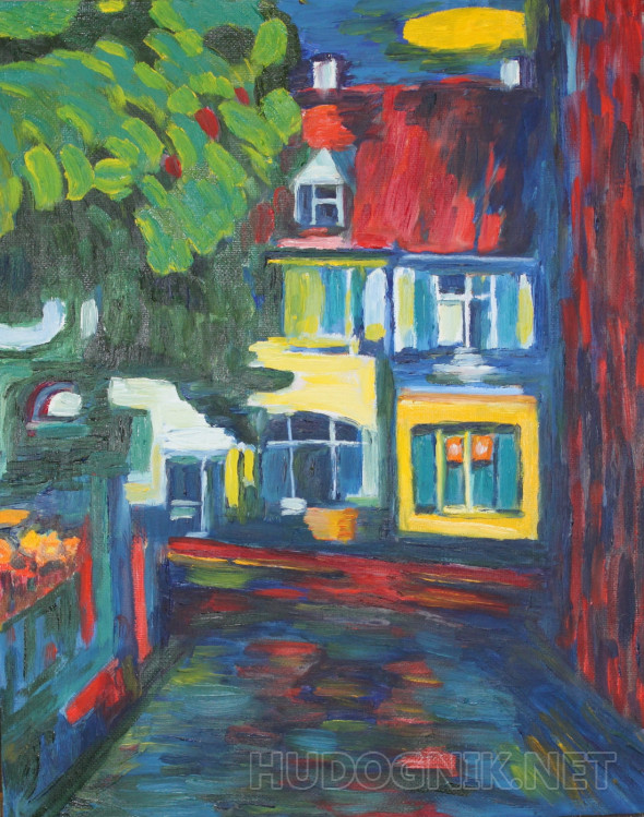 Картина Дворик Размеры 50x40 Цена 6000 рублей Художник Конюхова Вера