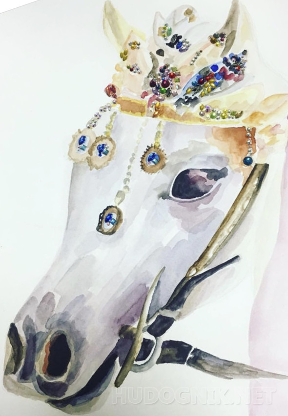 Картина Лошадь Размеры 30x40 Год 2016 Цена 7000 рублей Художник Андреева Алина Сергеевна