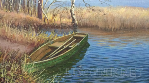 Картина Лодка у берега. Размеры: 80x65, Год: 2013, Цена: 27528 рублей ...