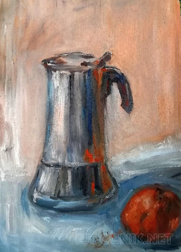 Картина Кофейник Размеры 30x40 Год 2020 Цена 2700 рублей Художник Ларина Татьяна Федоровна