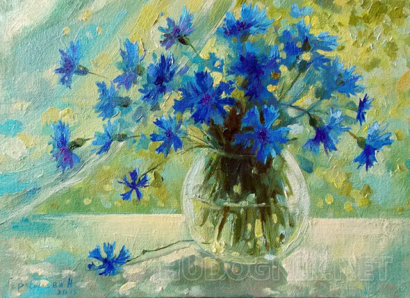 Картина Васильки-василечки. Размеры: 35x25, Год: 2015, Цена: 6000 ...