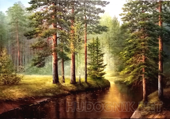 Картина Сосны у воды. Размеры: 70x50, Год: 2019, Цена: 35000 рублей ...