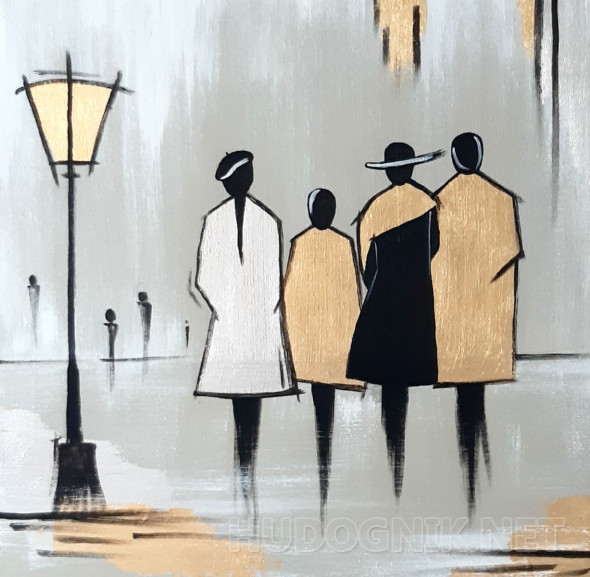 Картина Город Размеры 50x50 Год 2021 Цена 5600 рублей Художник Кривун Анна