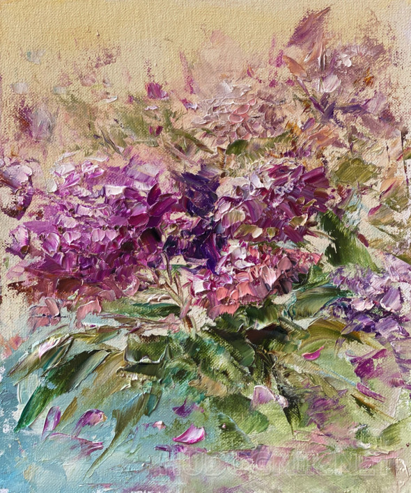 Картина Гортензии Размеры 35x40 Год 2021 Цена 5000 рублей