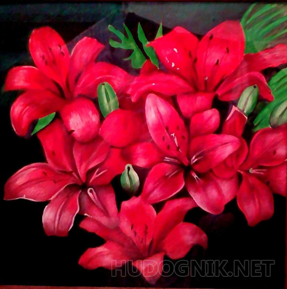 Картина Лилии Размеры 30x30 Год 2020 Цена 0 рублей Художник Агаревская Татьяна Сергеевна