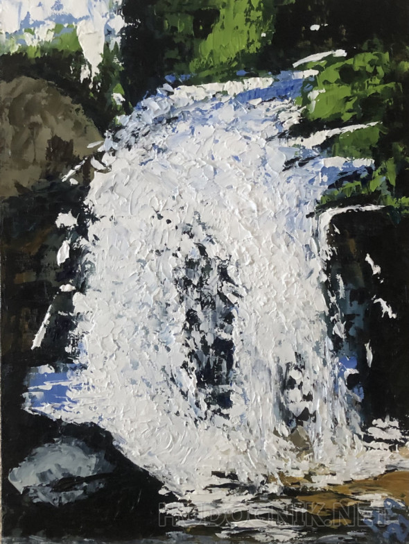 Картина Водопад Размеры 30x40 Год 2021 Цена 6000 рублей Художник Осадчук Наталия