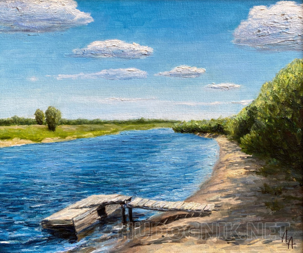 Картина Река Луга. Размеры: 35x30, Год: 2014, Цена: 17000 рублей ...
