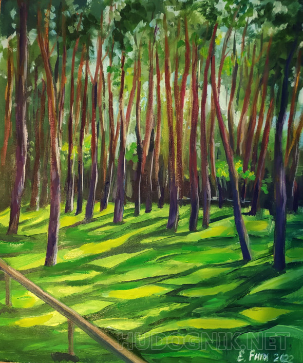 Картина Сосны Размеры 30x40 Год 2022 Цена 3000 рублей Художник Рипа Елена Моисеевна