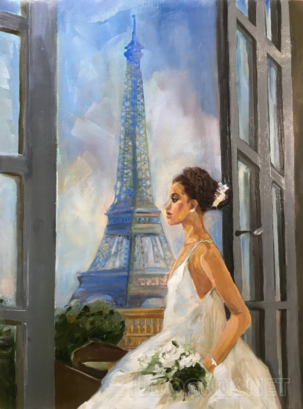 Картина Парижанка Размеры 30x40 Год 2022 Цена 4500 рублей