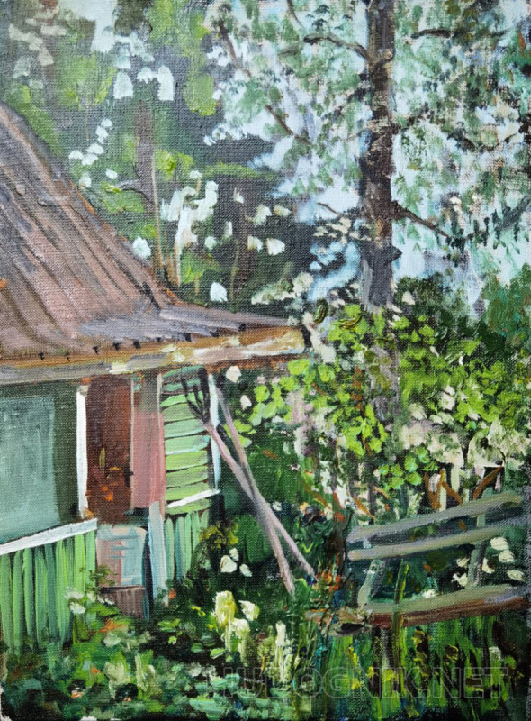 Картина Деревенский домик Размеры 30x40 Год 2021 Цена 16000 рублей Художник Григ Ника