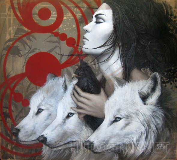 Картина Волчица Размеры 60x60 Год 2022 Цена 30000 рублей Художник Виктория Рыбцова