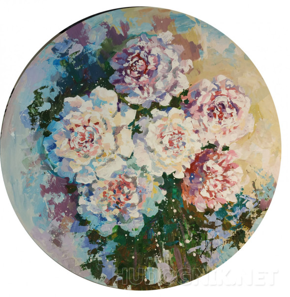 Картина Пионы Размеры 40x40 Год 2020 Цена 5000 рублей Художник Притула Оксана Викторовна