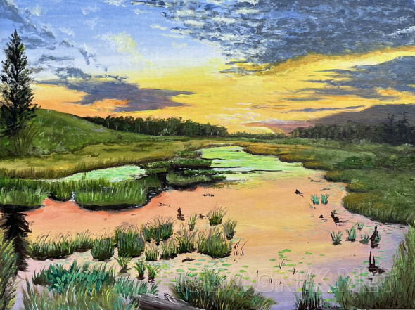 Картина Вечереет Размеры 40x30 Год 2023 Цена 3000 рублей Художник Боровая Виктория Николаевна