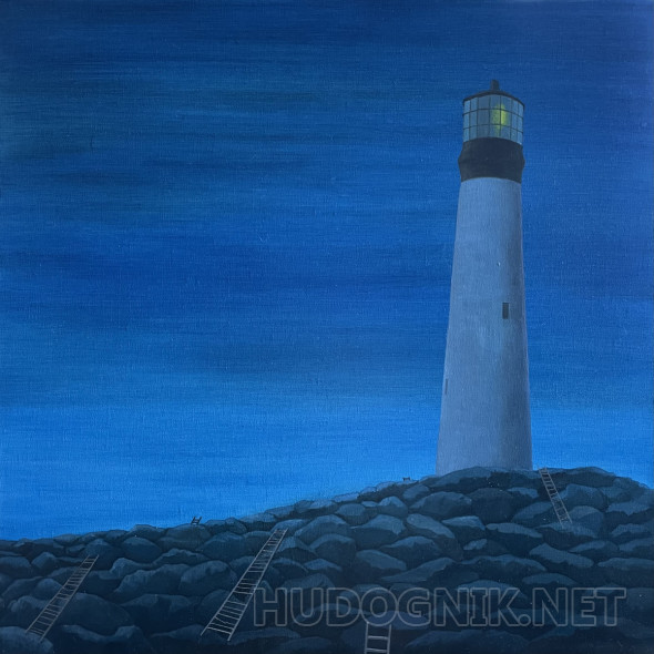 Картина Маяк 182 Размеры 50x50 Год 2023 Цена 45000 рублей Художник Алексеева Берг