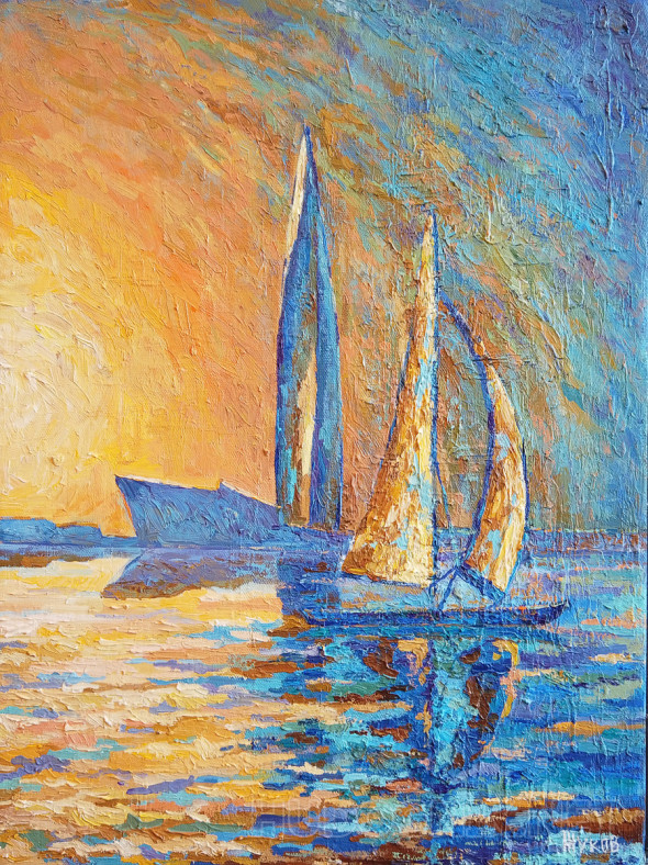 Картина Лахта центр Размеры 30x40 Год 2022 Цена 44000 рублей Художник Жуков Алексей