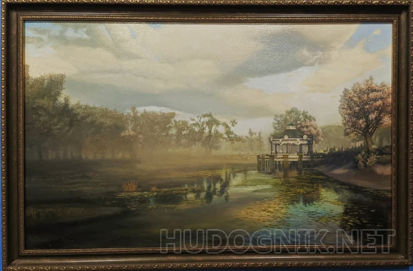 Pintura vista al estanque. Tamaño: 80x50, Año: 2022, Precio: 613 euro Maestro del arte Borisov ...
