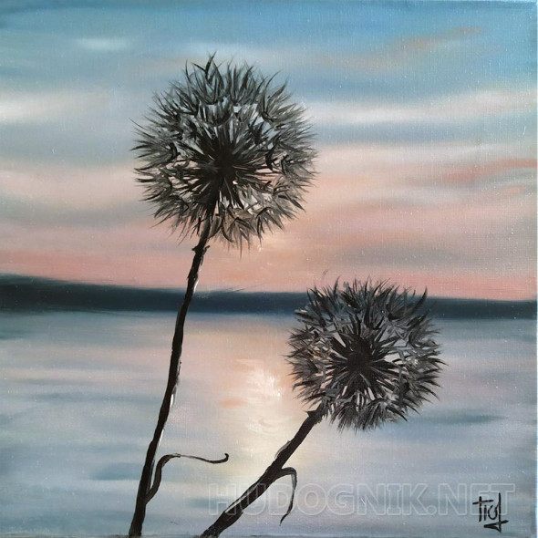Картина Одуванчики Размеры 30x30 Год 2022 Цена 0 рублей Художник